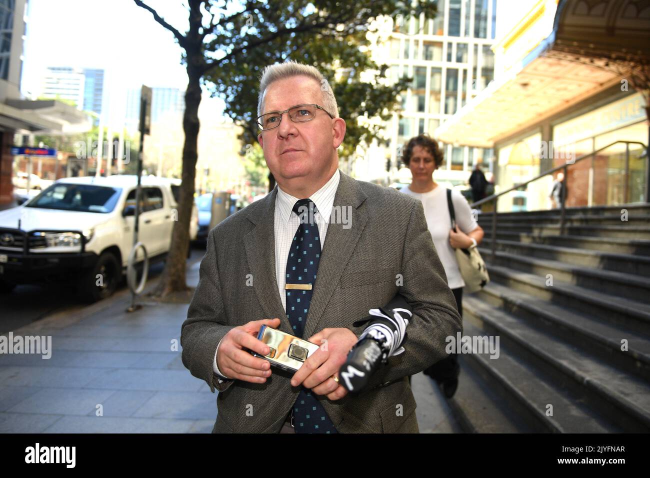 David Brogden leaves the Downing Centre Local Court in Sydney, Tuesday ...