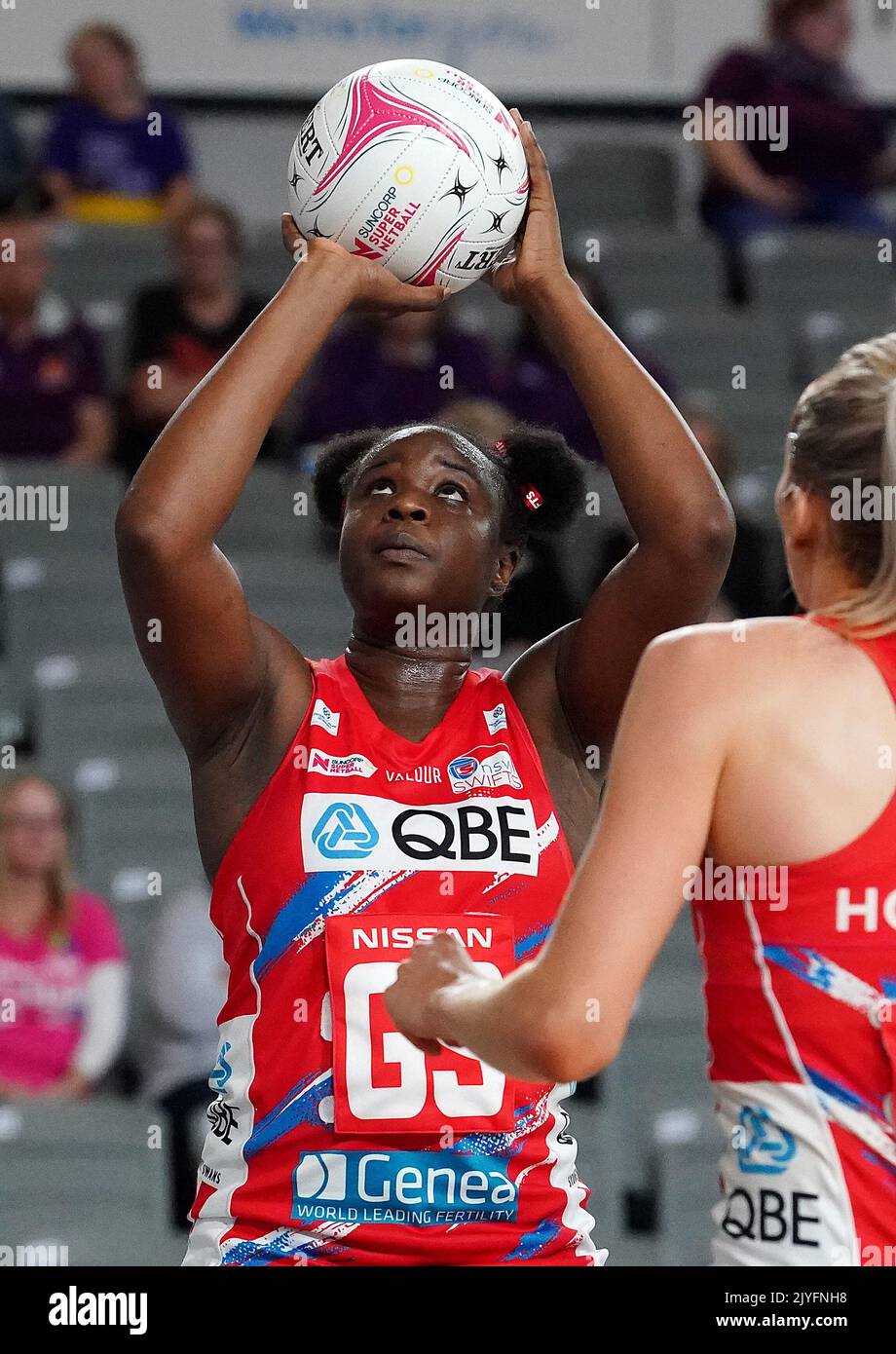 Sam Wallace of the Swifts during the round 5 Super Netball match ...