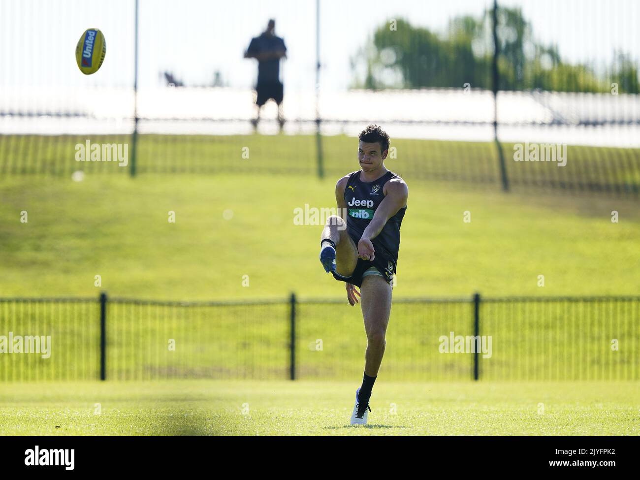 Daniel Rioli is seen during the Richmond Tigers training session at TIO ...