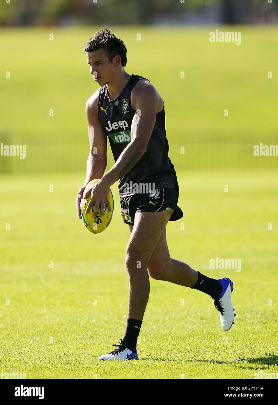 Daniel Rioli is seen during the Richmond Tigers training session at TIO ...