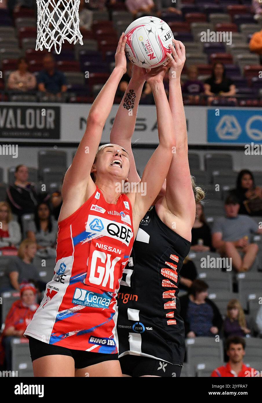 Sarah Klau of the Swifts in action during the Round 6 Super Netball ...