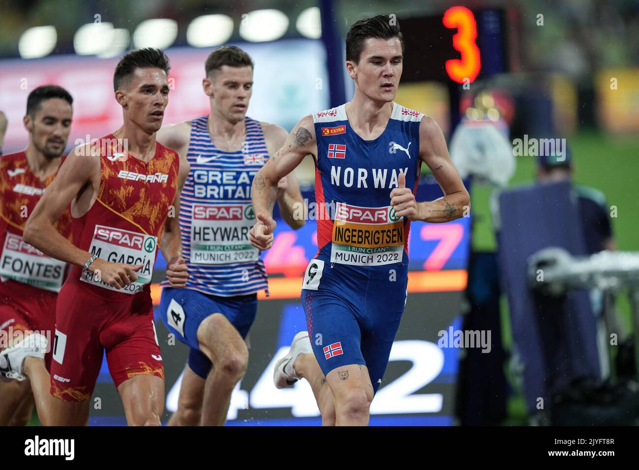 Jakob Ingebrigtsen participating in the 1500 meters of the European ...