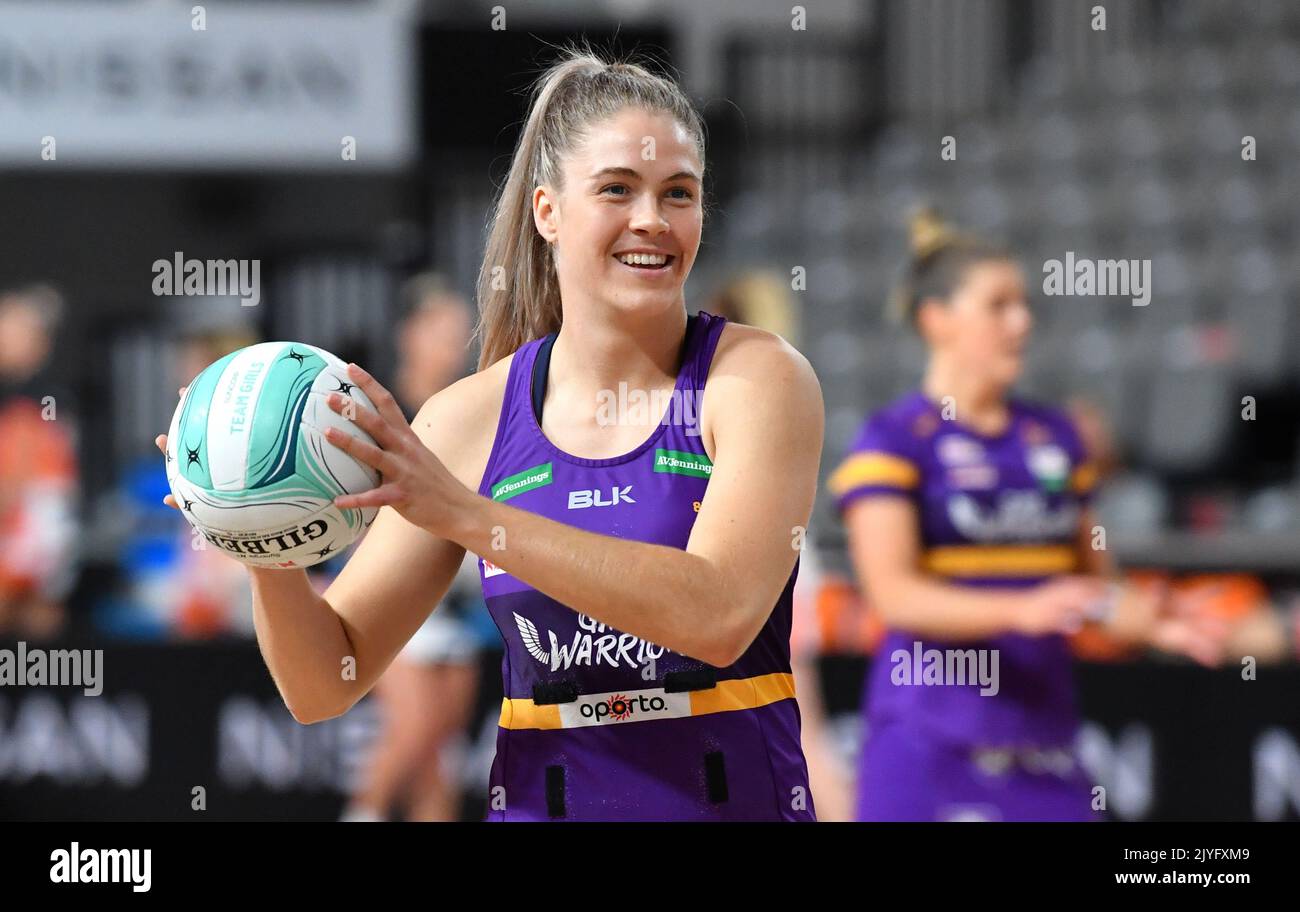Kim Jenner of the Firebirds is seen warming up before the Round 7 Super ...