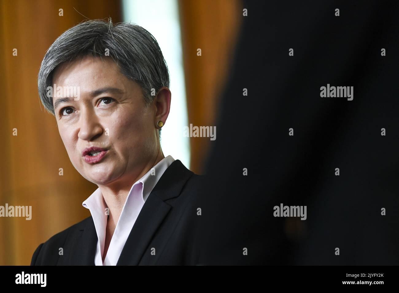 Shadow Foreign Minister Penny Wong speaks during a press conference at ...