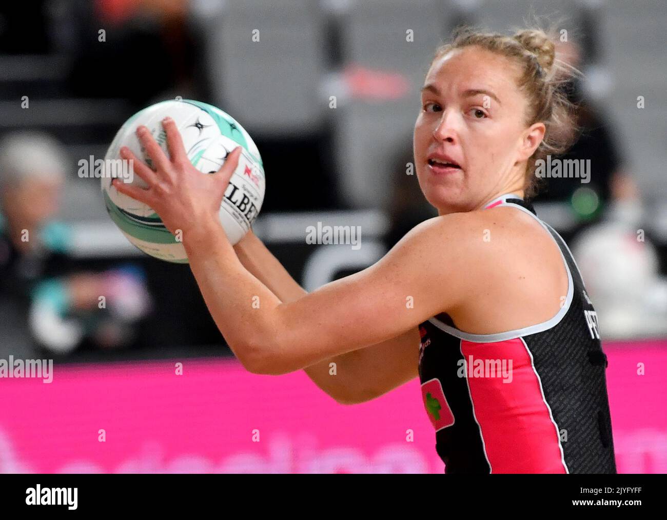 Hannah Petty of the Thunderbirds is seen warming up before the Round 7 ...