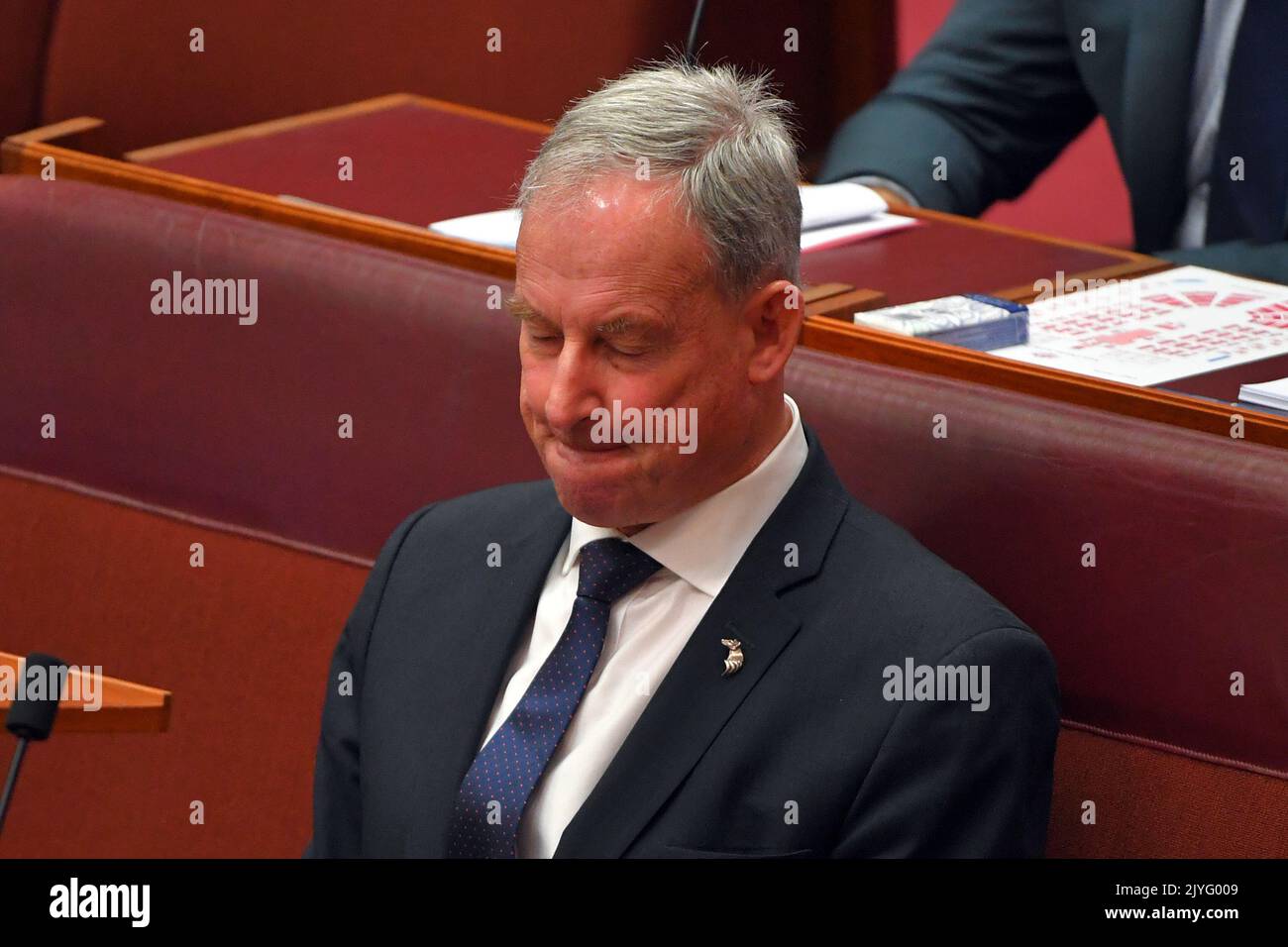 Minister for Aged Care Richard Colbeck after making a statement in the ...