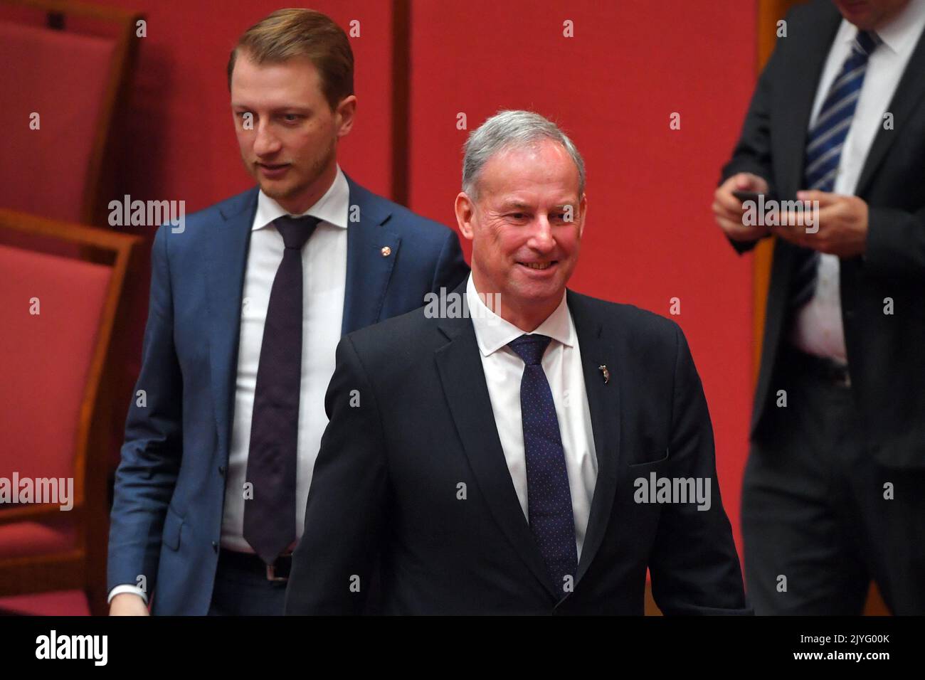 Minister for Aged Care Richard Colbeck arrives to make a statement in ...