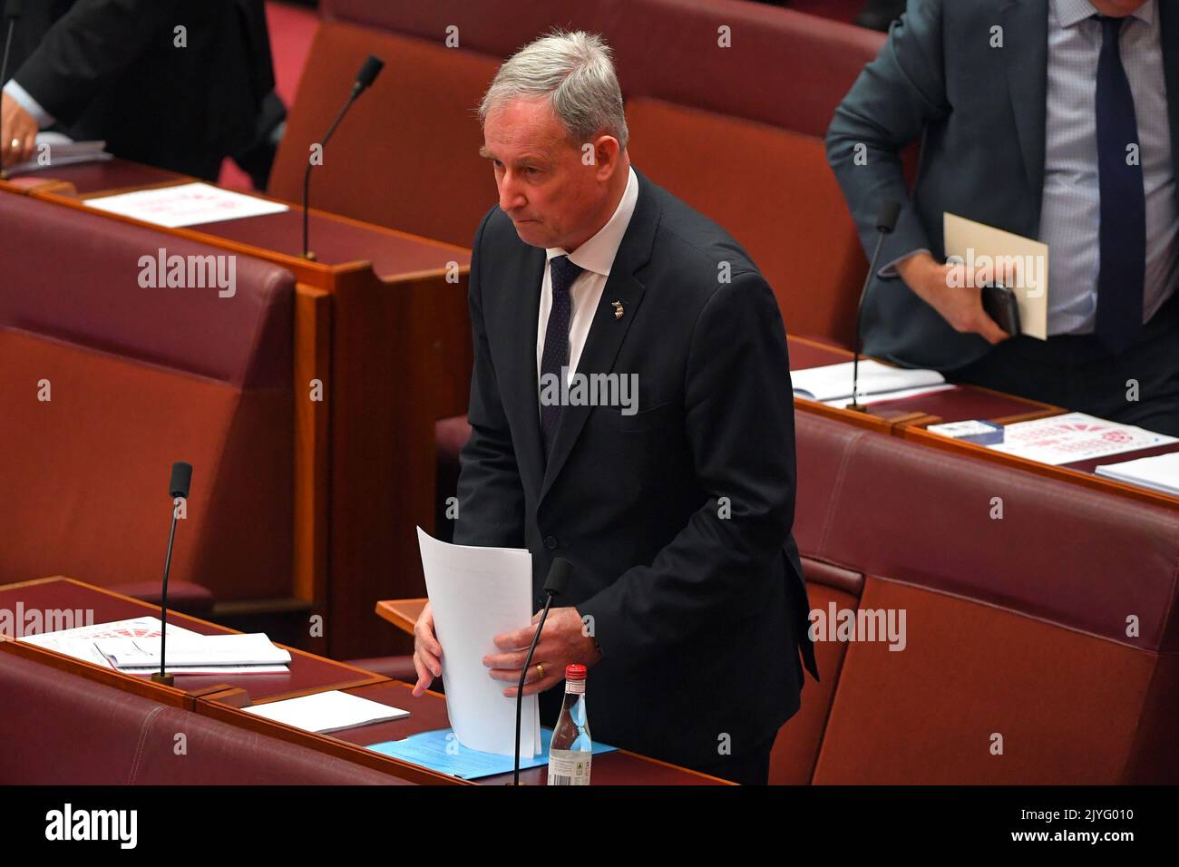 Minister for Aged Care Richard Colbeck after making a statement in the ...