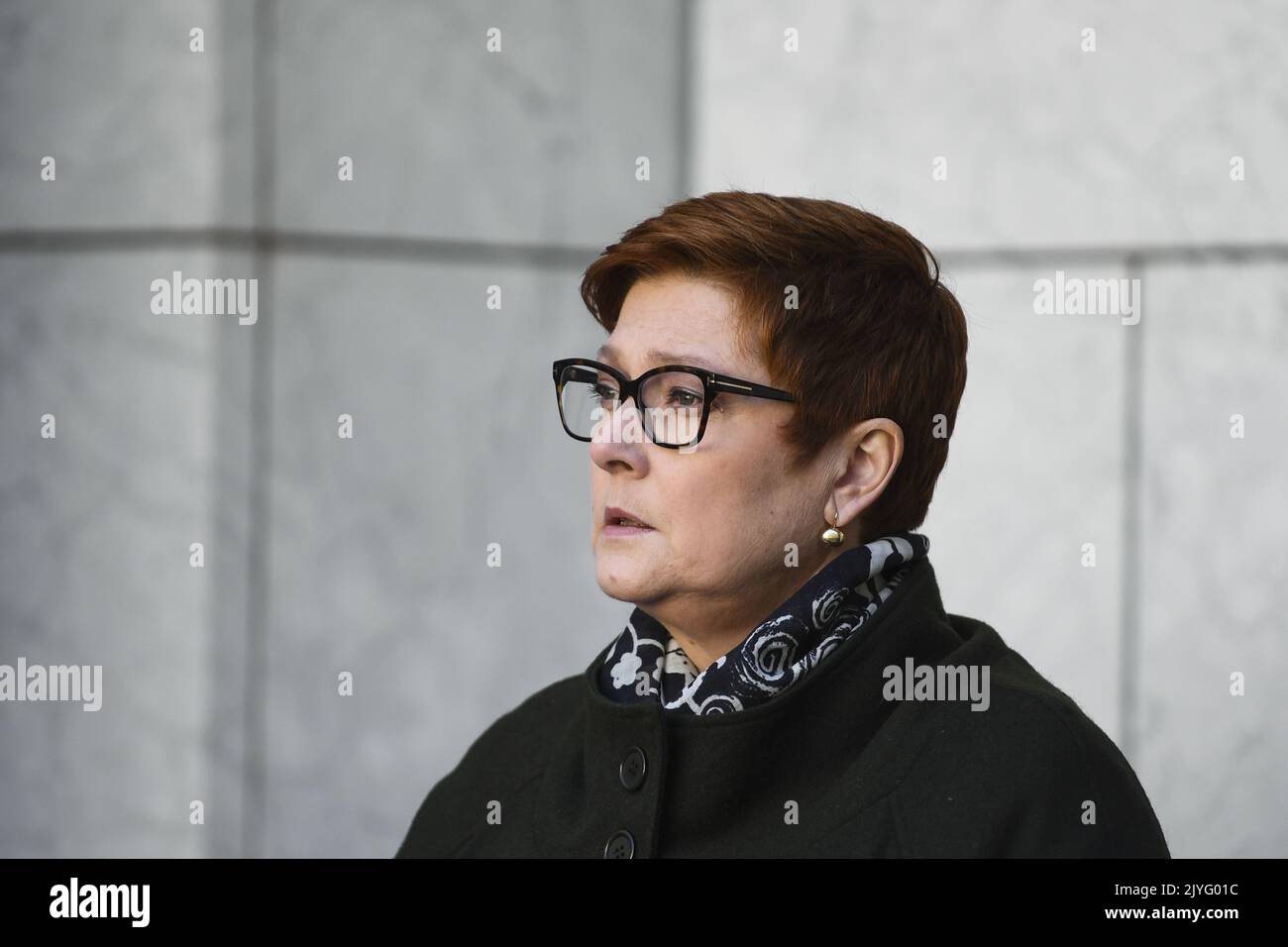 Australian Foreign Affairs Minister Marise Payne speaks during a press ...