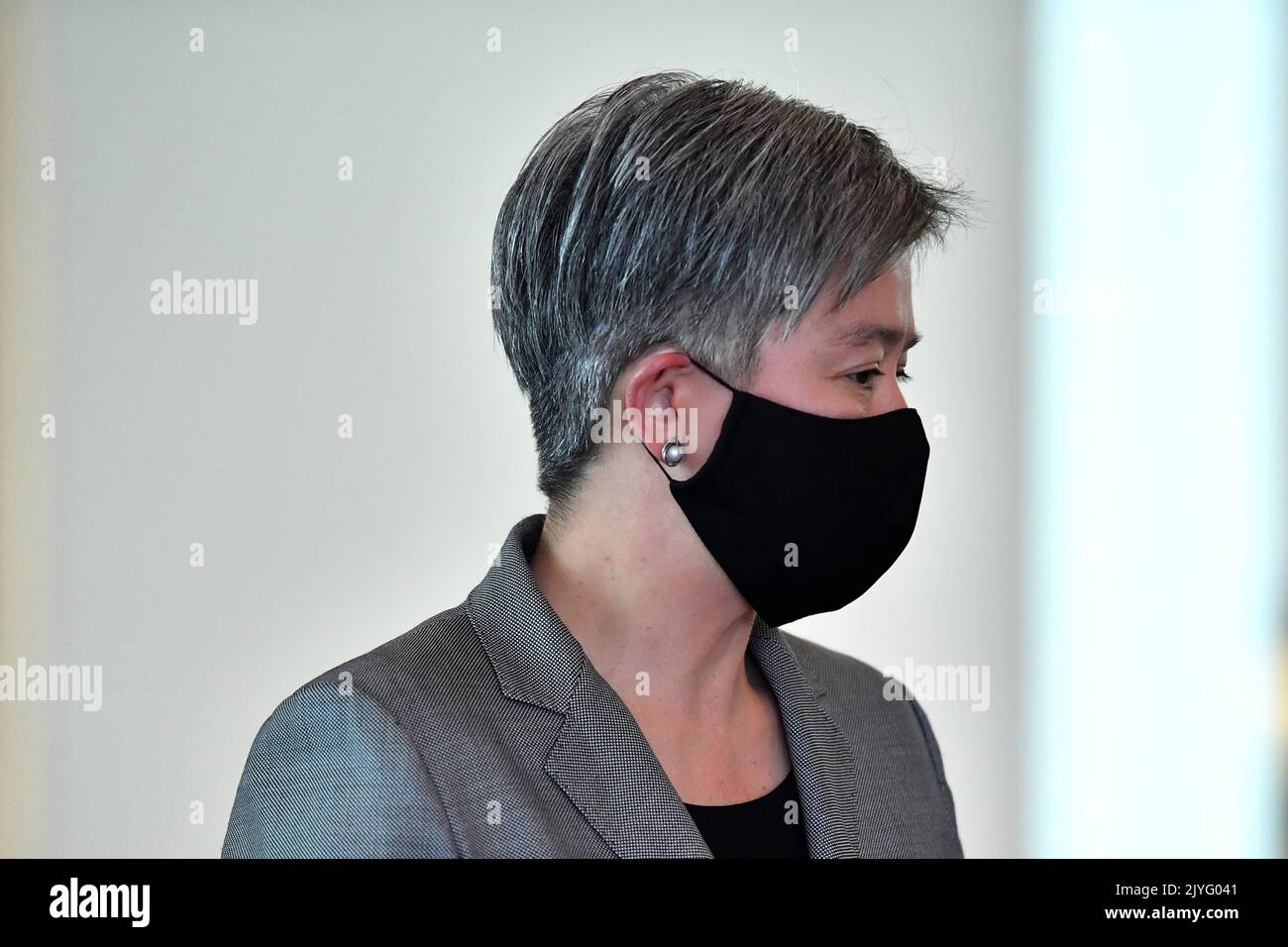 Shadow Minister for Foreign Affairs Penny Wong arrives at a press ...