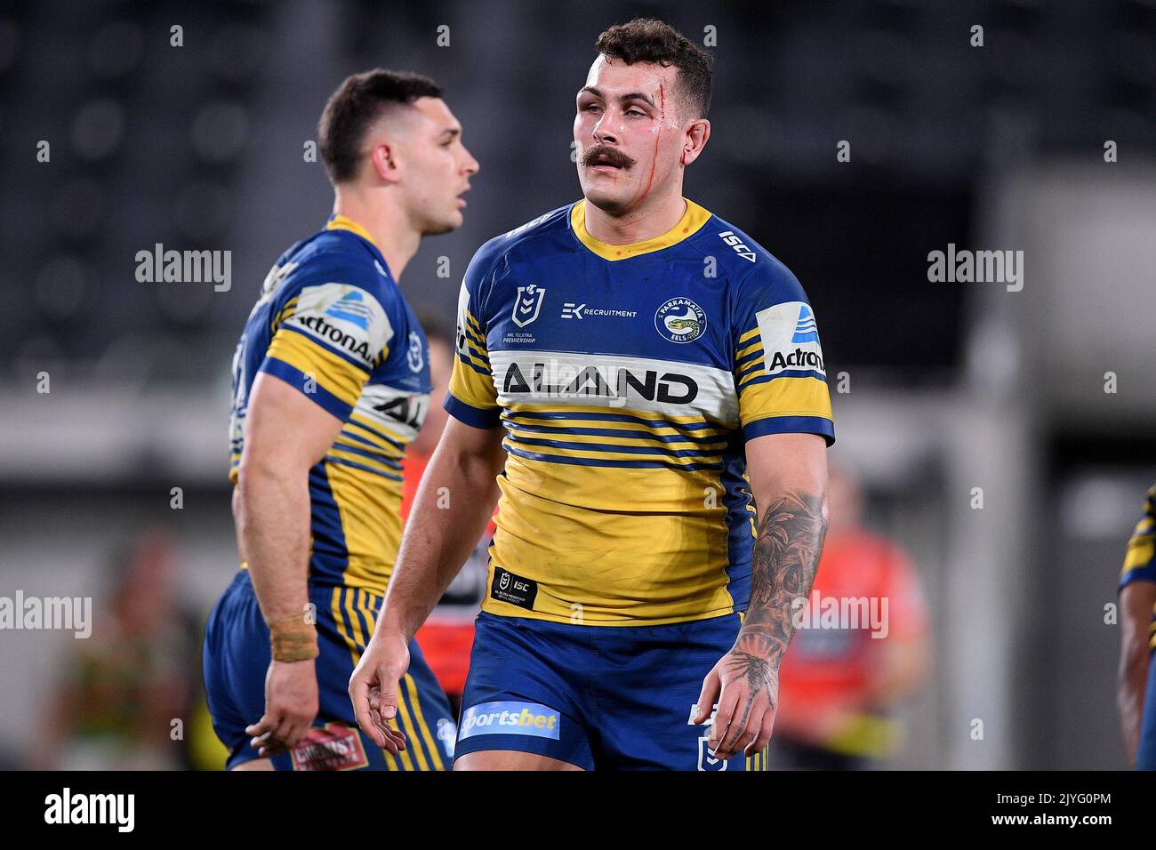 Reagan Campbell-Gillard of the Eels looks on following the round 16 NRL ...
