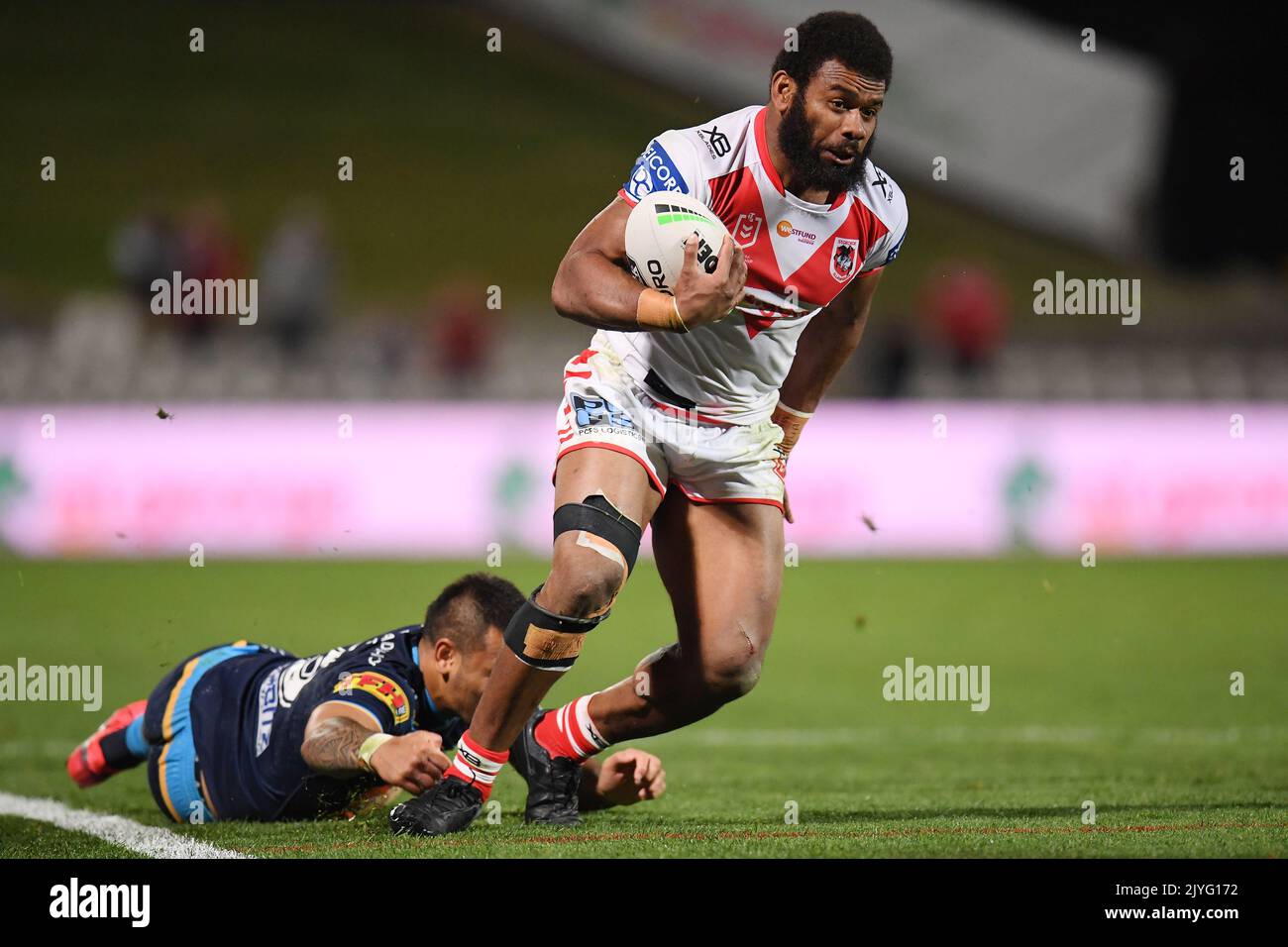 Mikaele Ravalawa of the Dragons during the round 16 NRL match between ...