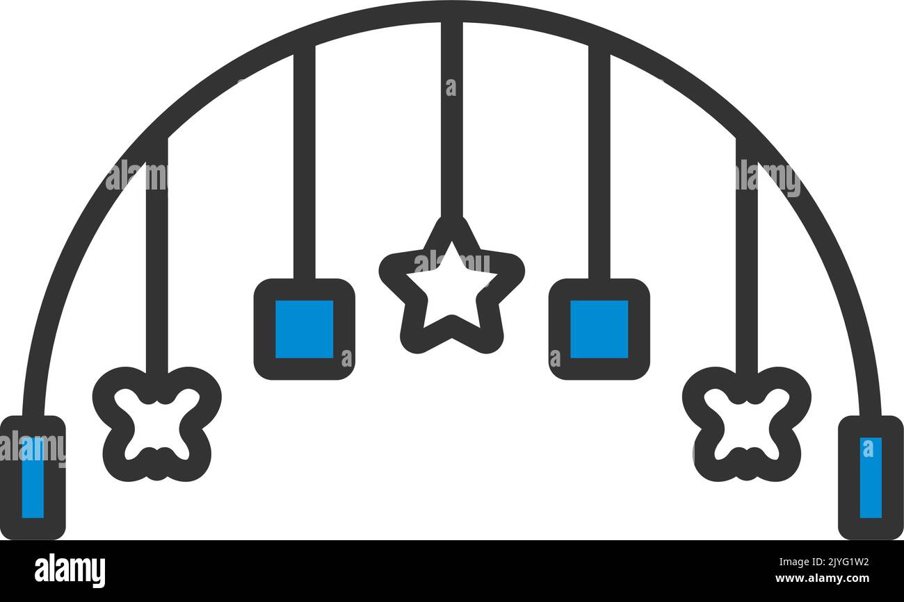 Baby Arc With Hanged Toys Icon. Editable Bold Outline With Color Fill ...