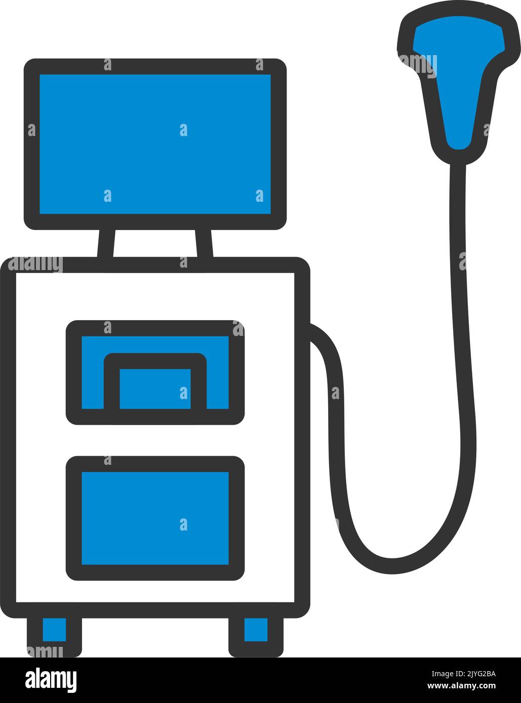 Ultrasound Diagnostic Machine Icon Editable Bold Outline With Color