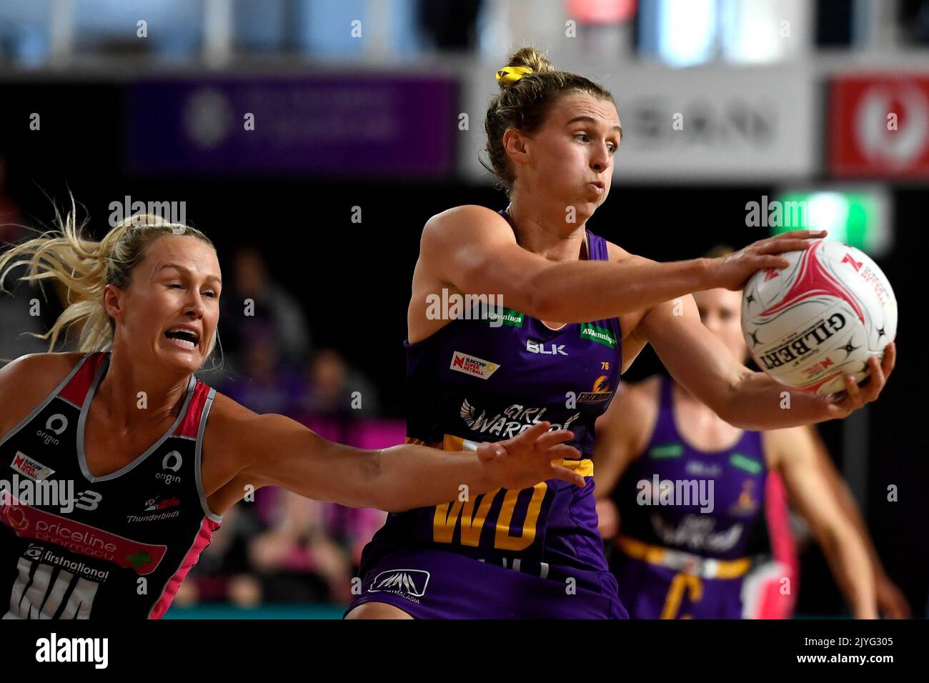 Gabi Simpson of the Firebirds in action during the Round 8 Super ...