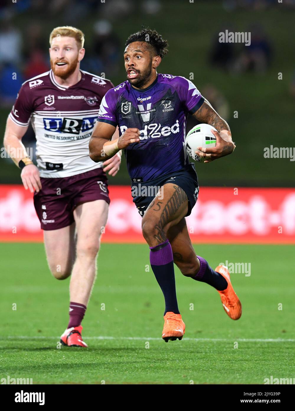 Josh Addo-Carr of the Storm in action during the Round 16 NRL match ...