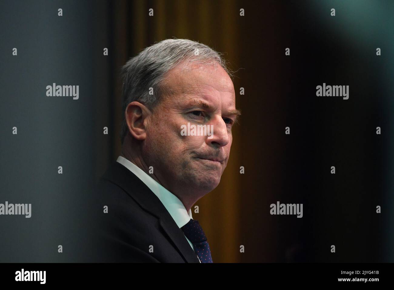 Minister for Aged Care Richard Colbeck at a press conference at ...