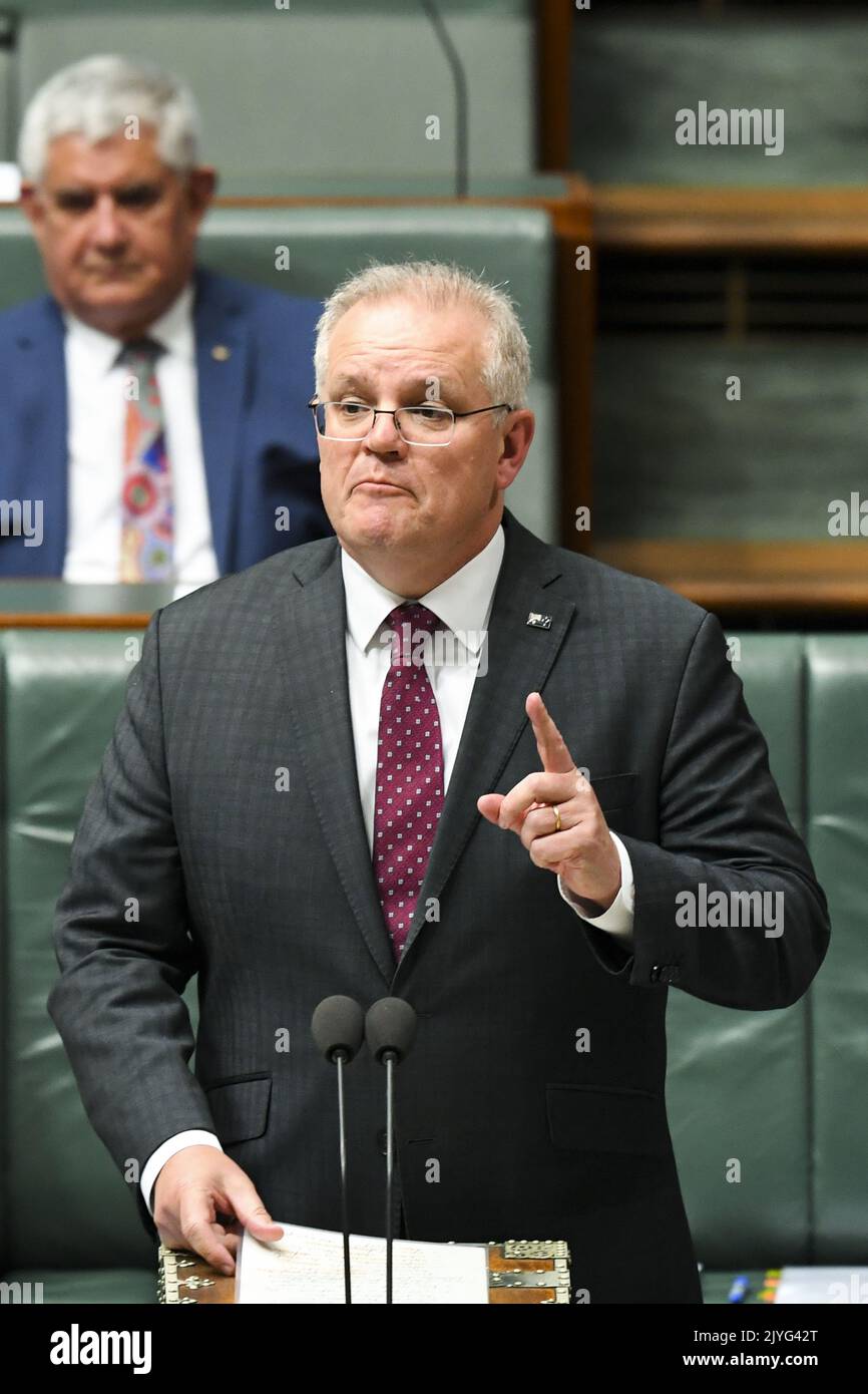 Australian Prime Minister Scott Morrison speaks during House of ...