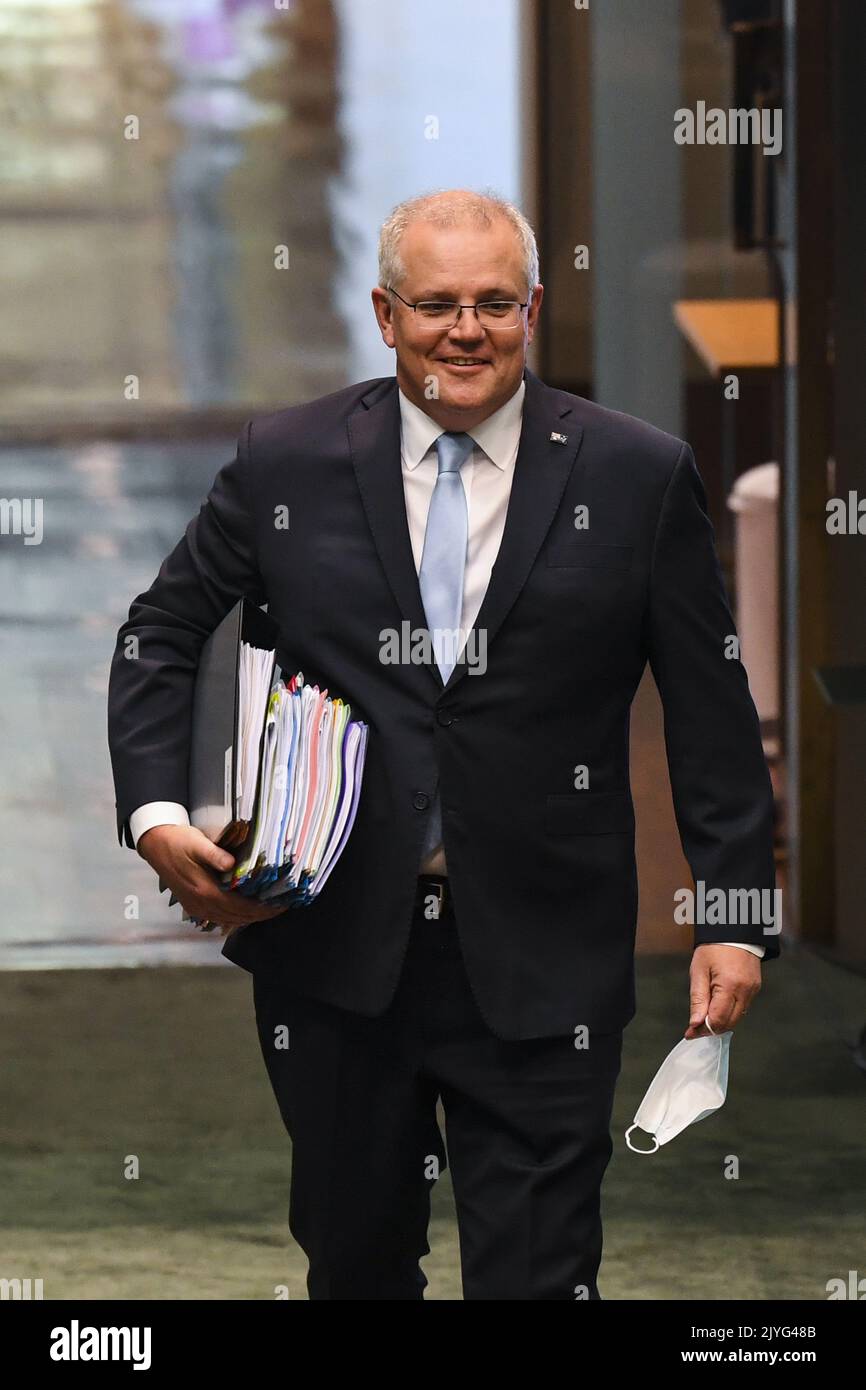 Australian Prime Minister Scott Morrison arrives during House of ...