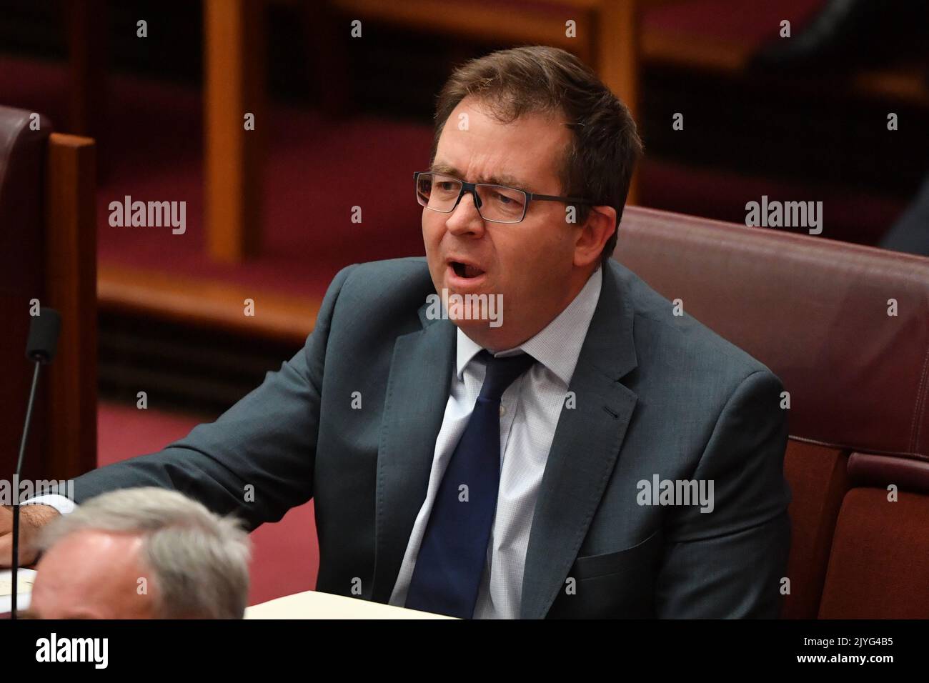 Liberal Senator James McGrath during Question Time in the Senate chamber at Parliament House in ...