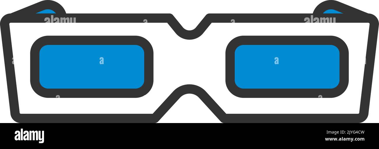 3d Goggle Icon. Editable Bold Outline With Color Fill Design. Vector ...