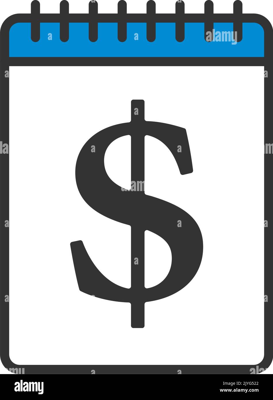 Dollar Calendar Icon. Editable Bold Outline With Color Fill Design ...