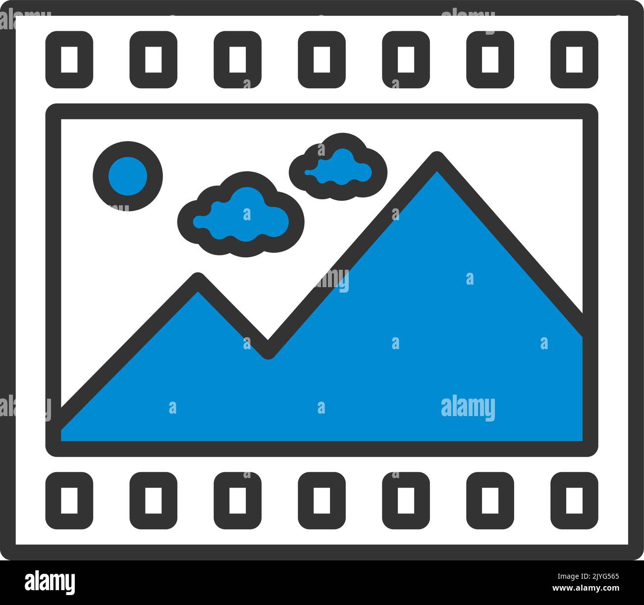 Film Frame Icon. Editable Bold Outline With Color Fill Design. Vector ...