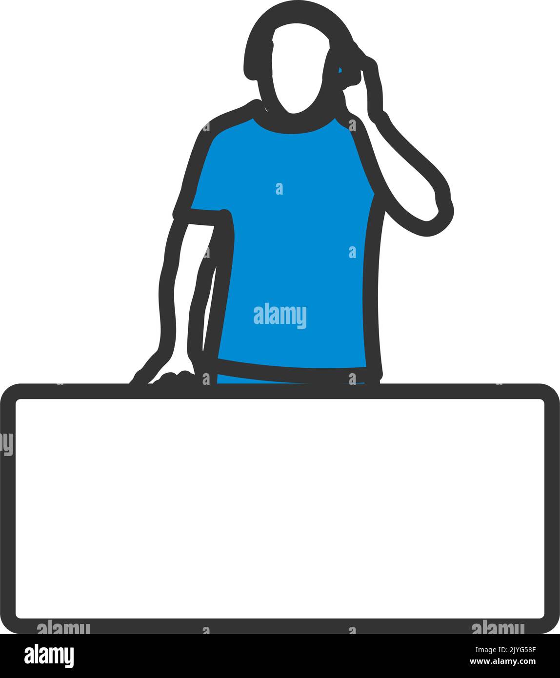 DJ Icon. Editable Bold Outline With Color Fill Design. Vector ...