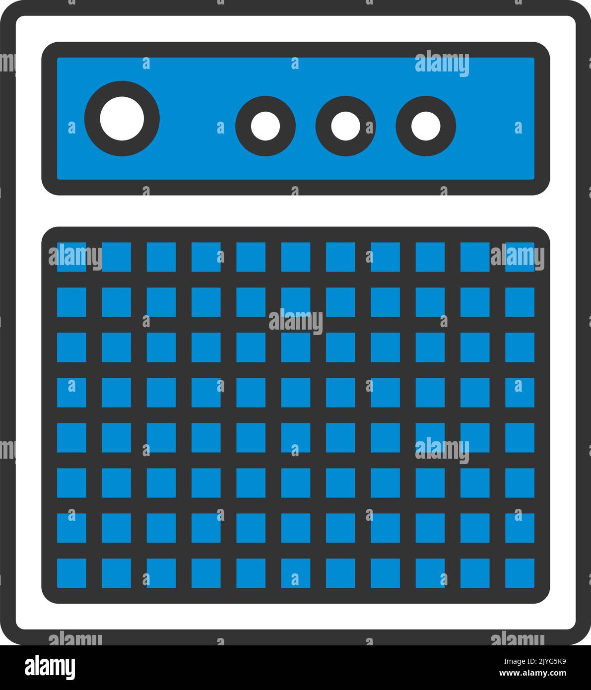 Audio Monitor Icon. Editable Bold Outline With Color Fill Design ...