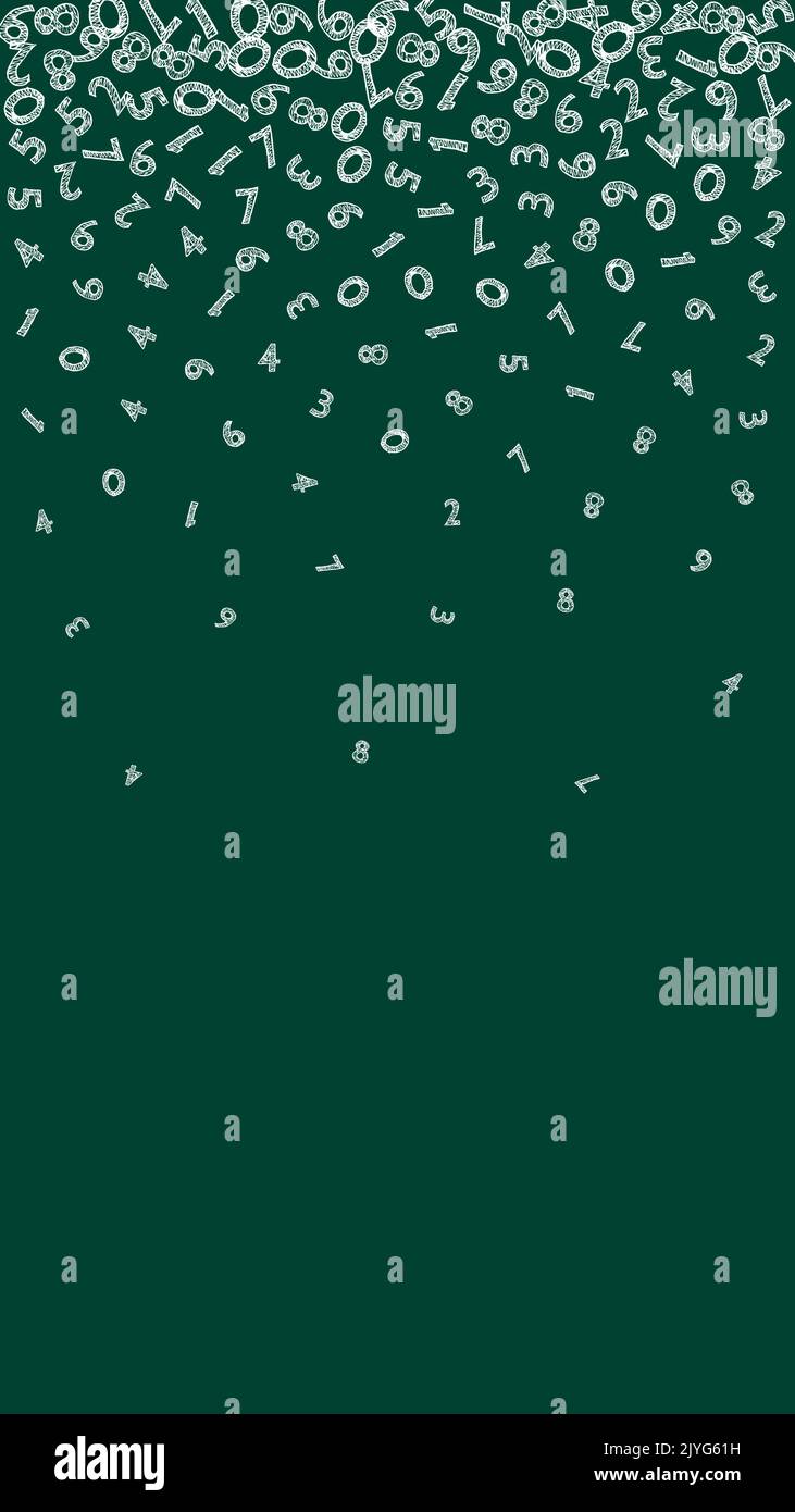 Falling sketch chalk numbers. Math study concept with flying digits ...