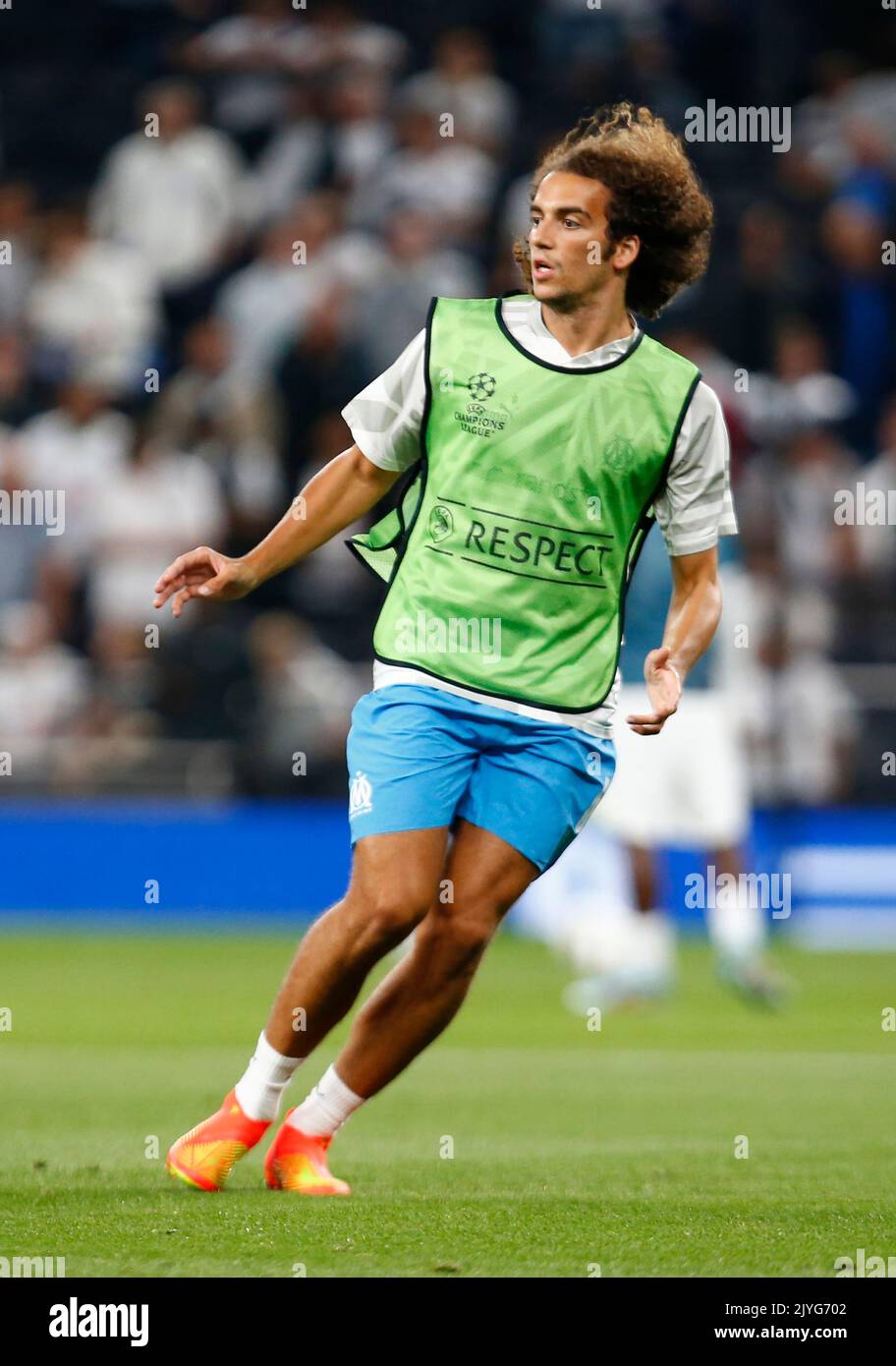 Matteo Guendouzi of Olympique de Marseille during warm up during the ...