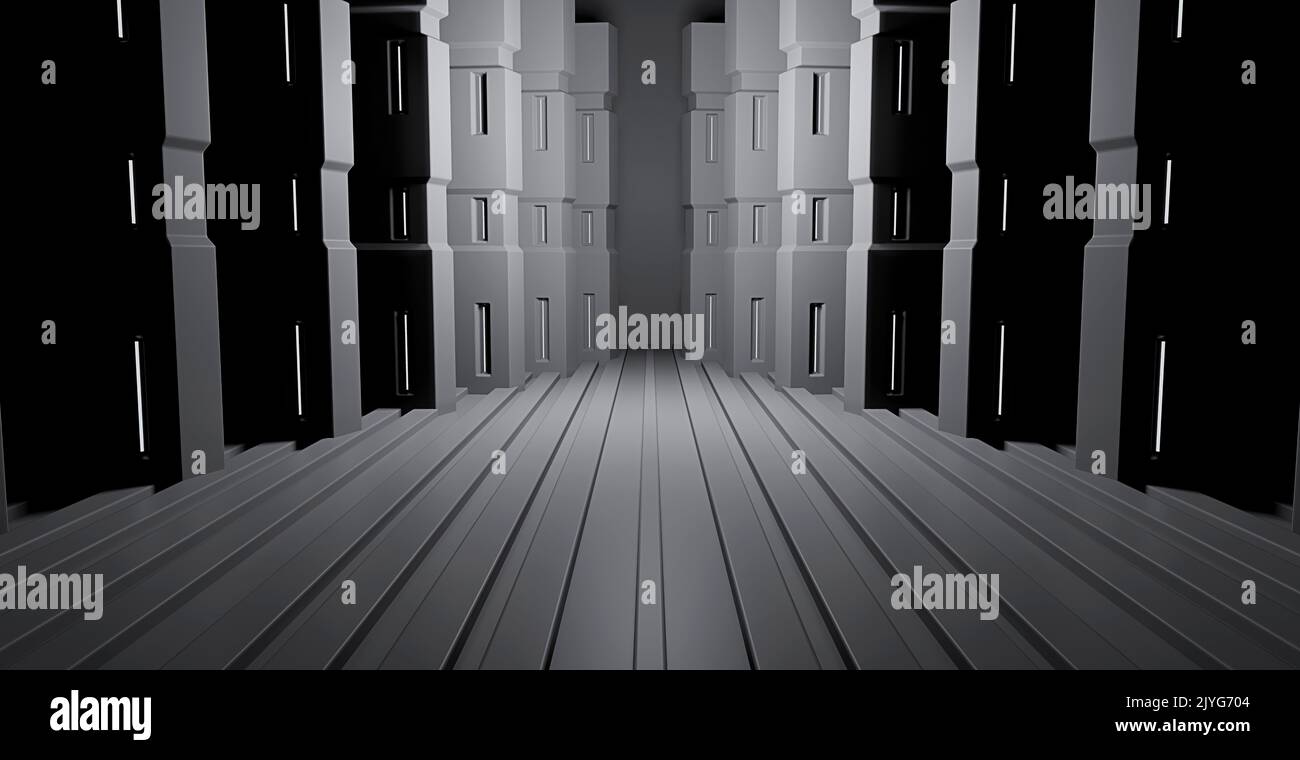 Extraterrestrial Metaverse Empty Showroom Metaverse World Dark Light ...