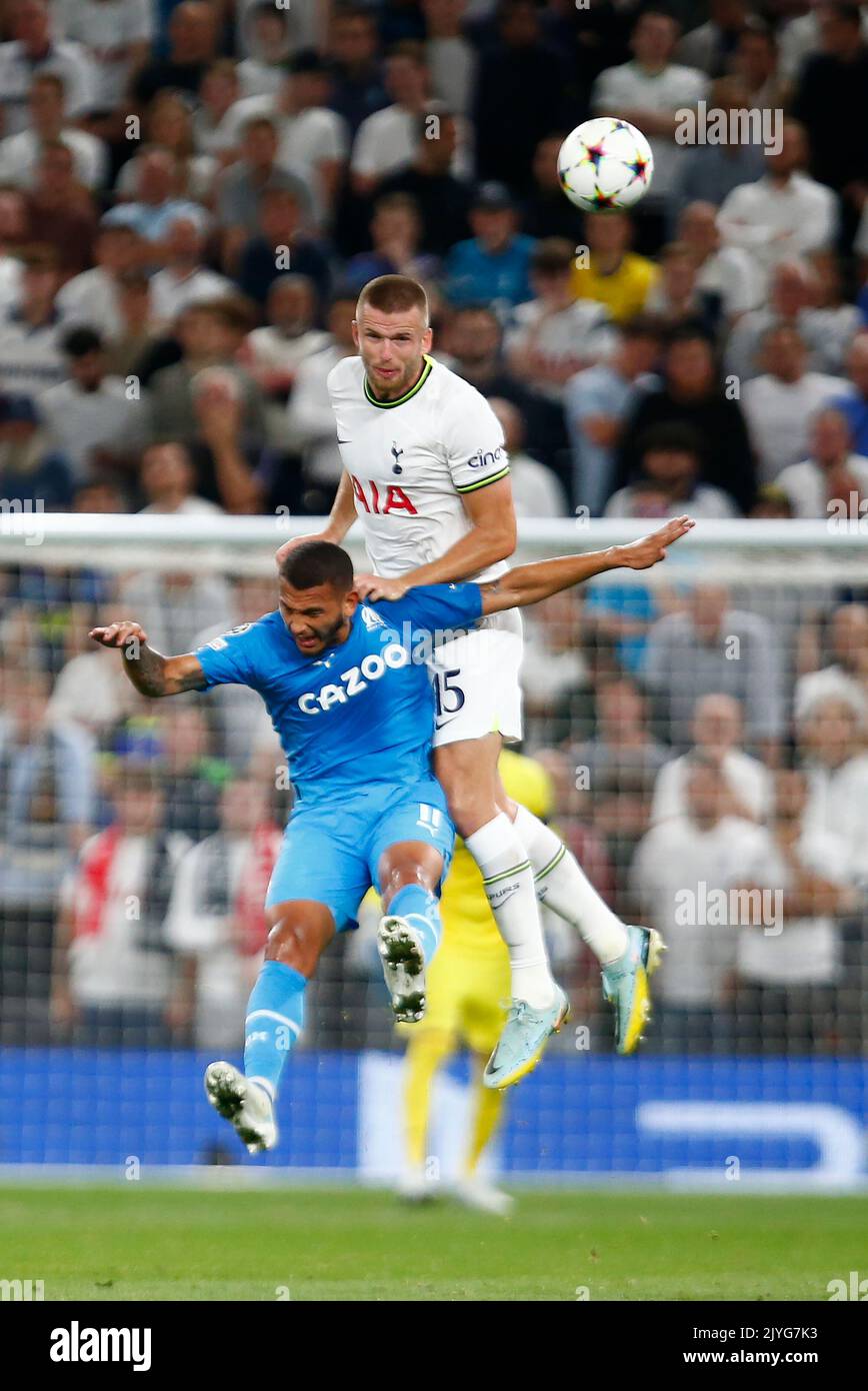 Tottenham Hotspur's Eric Dier and Luis Suarez of Olympique de Marseille ...