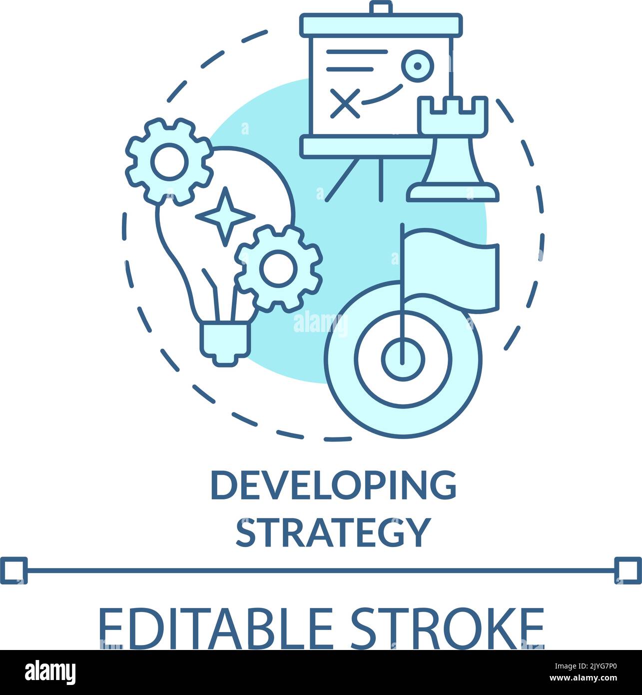 Developing strategy turquoise concept icon Stock Vector Image & Art - Alamy