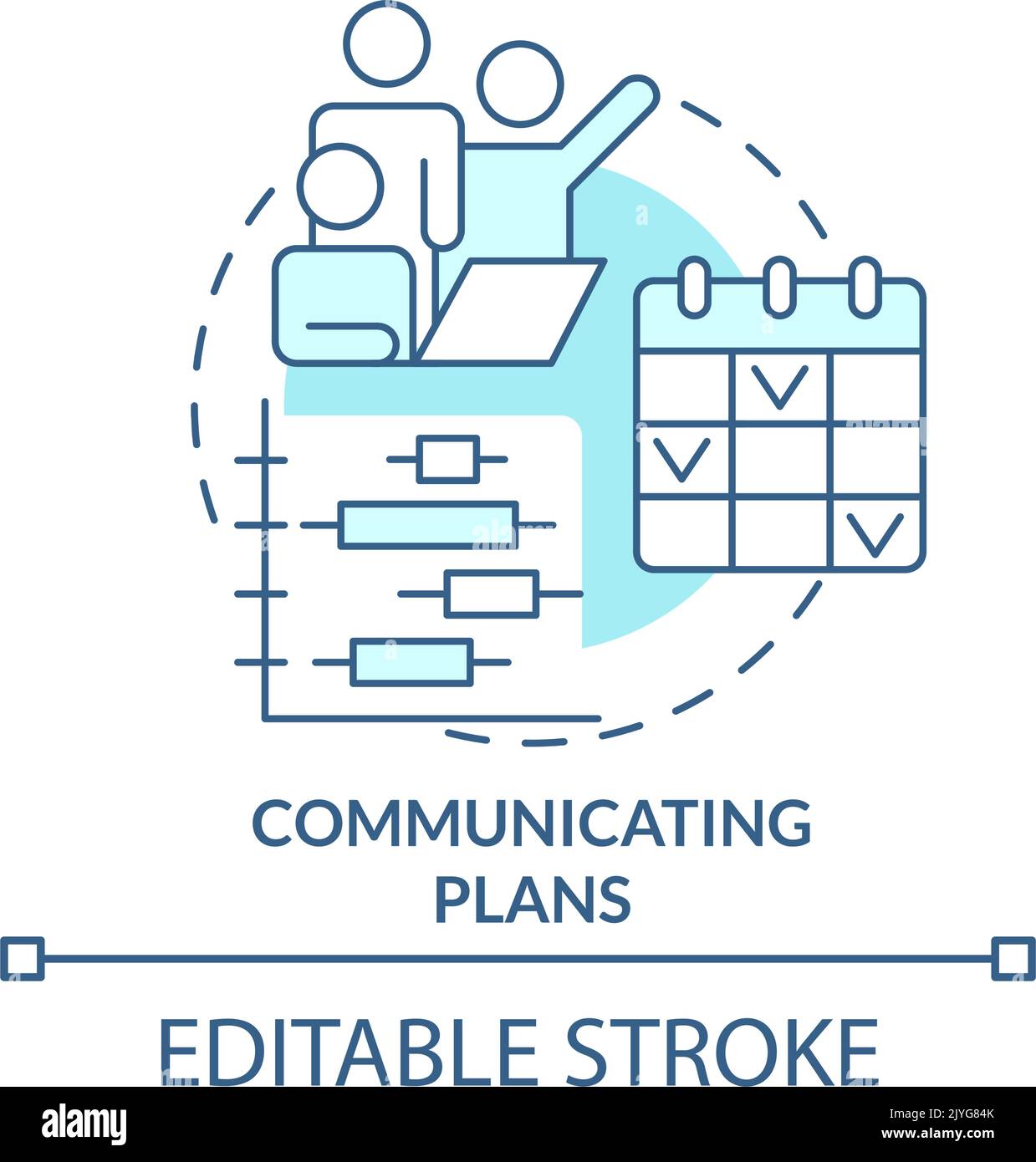 Communicating plans turquoise concept icon Stock Vector Image & Art - Alamy