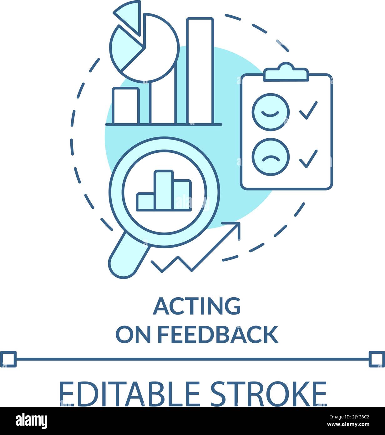 Acting on feedback turquoise concept icon Stock Vector Image & Art - Alamy
