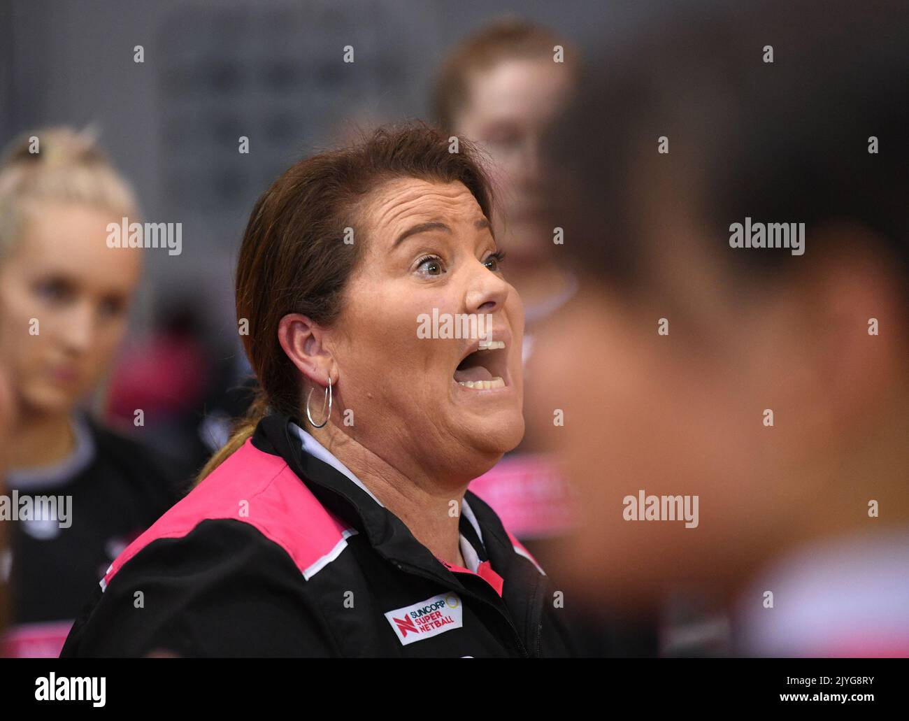Tania Obst Head coach of the Thunderbirds during the Round 10 Super ...