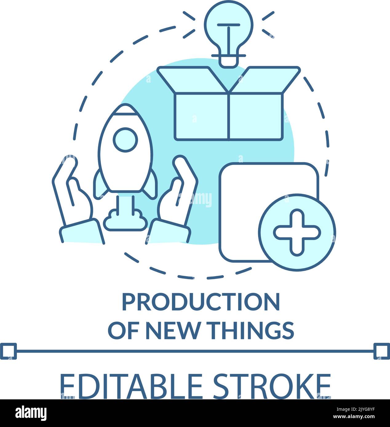 Production of new things turquoise concept icon Stock Vector Image ...