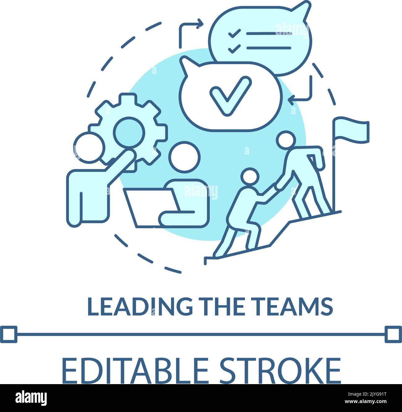 Leading teams turquoise concept icon Stock Vector Image & Art - Alamy
