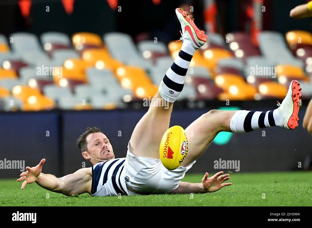 Patrick Dangerfield of the Cats in action during the Round 16 AFL match ...