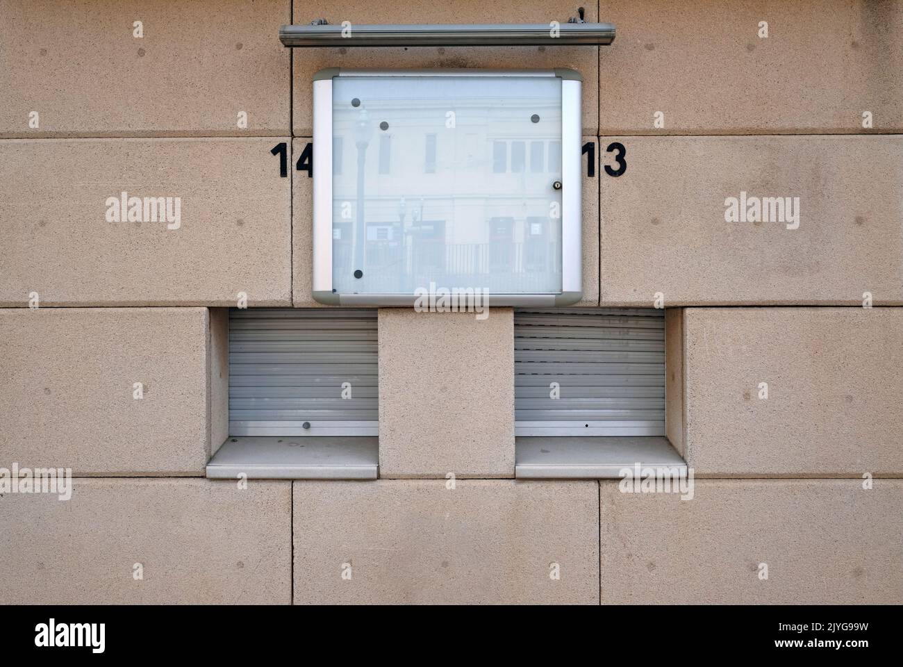 Closed ticket booth at event venue Stock Photo - Alamy