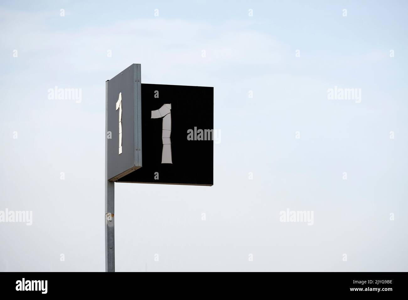 A sign with the number 1 on it Stock Photo - Alamy