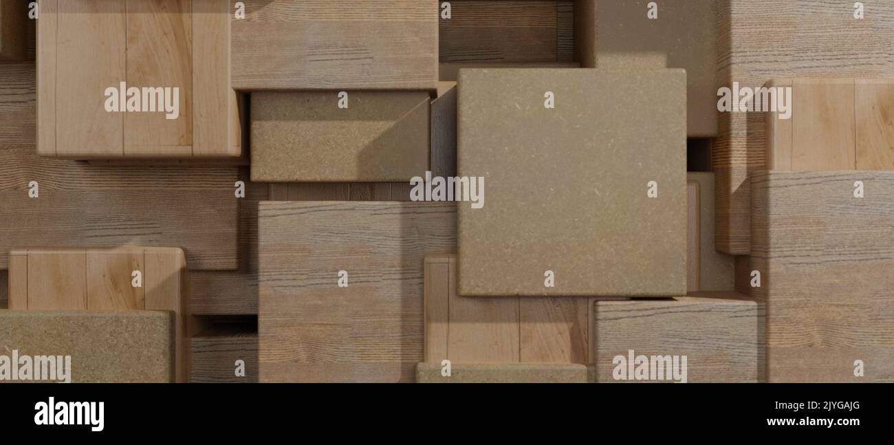 Building Wooden Blocks Pattern Or Structure Concept In Different Shapes ...