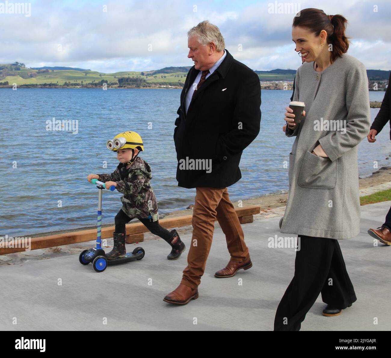 New Zealand Prime Minister Jacinda Ardern visits the Great Lake Pathway ...
