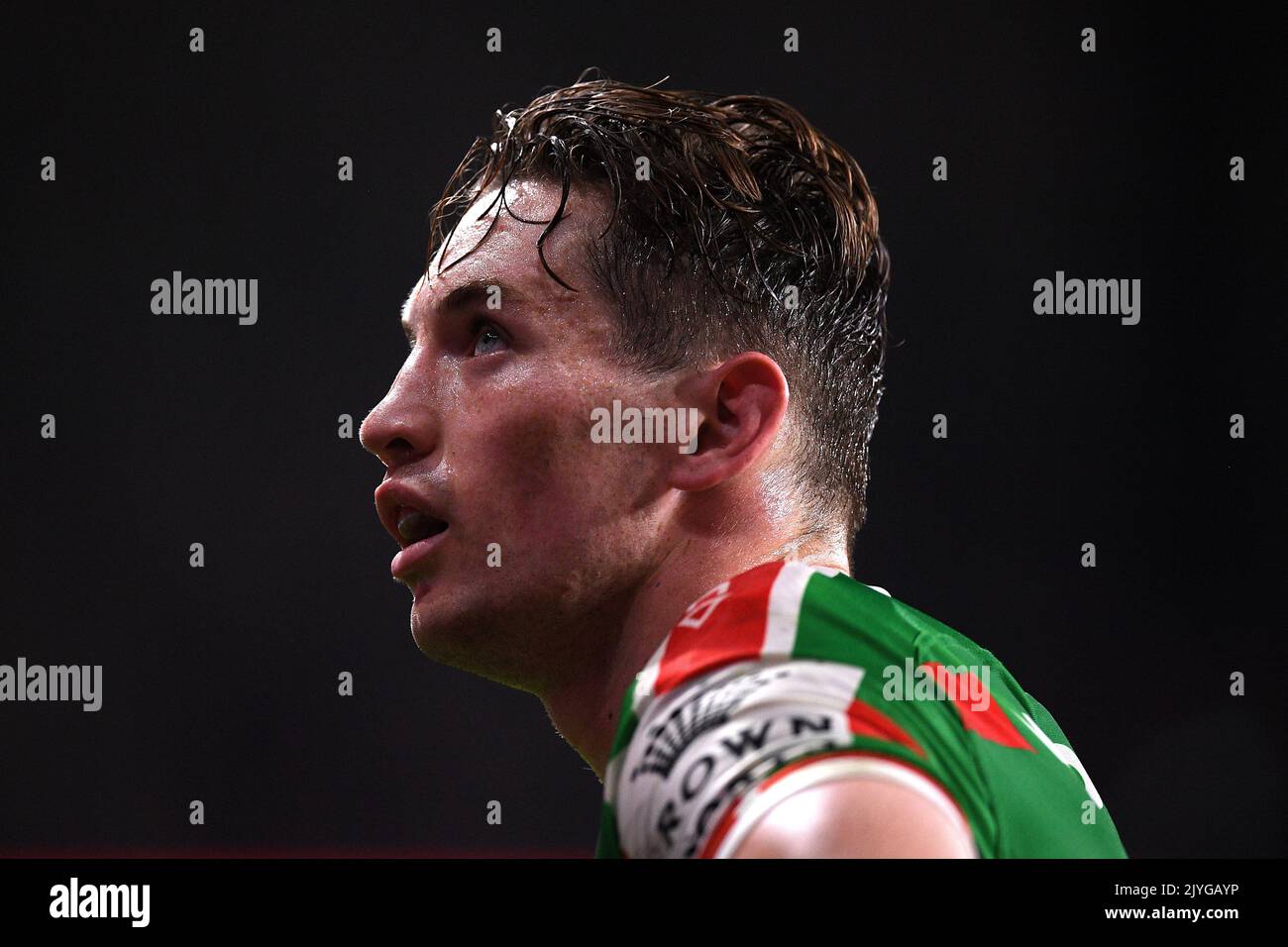 Cameron Murray of the Rabbitohs looks on during the Round 18 NRL match ...