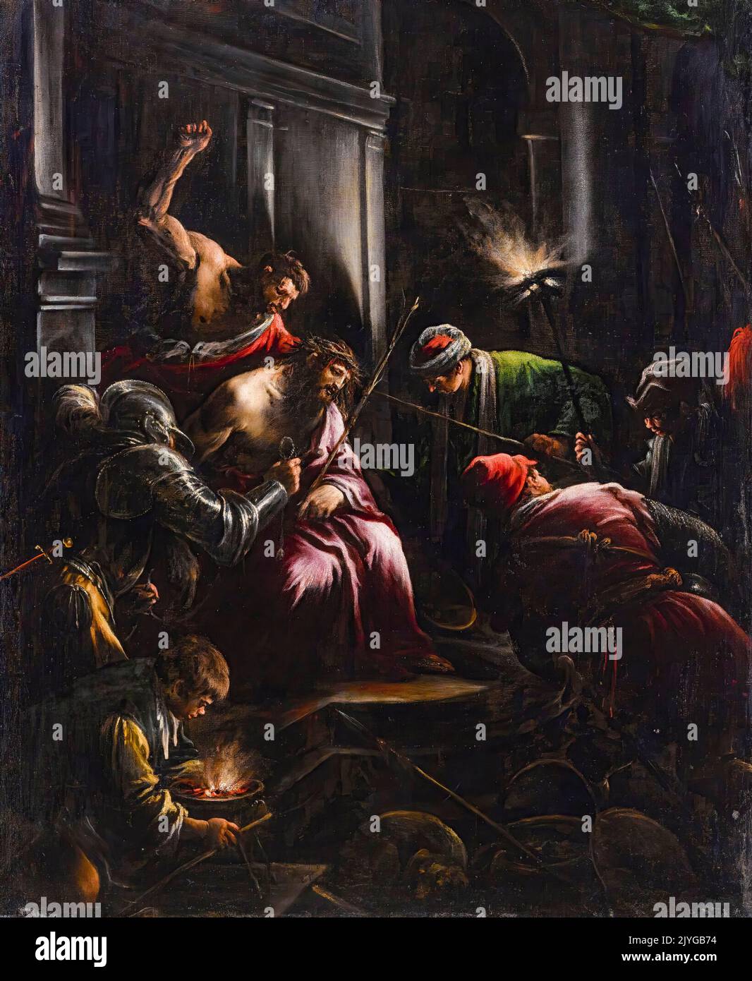 The Mocking of Christ, painting in oil on canvas by Jacopo Bassano ...
