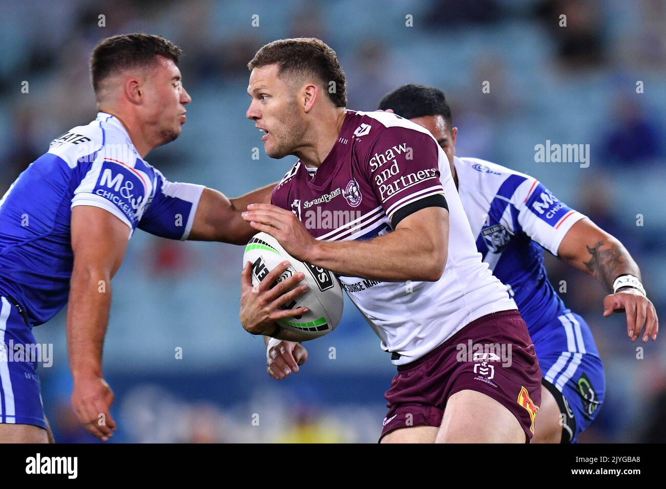 Corey Waddell of the Sea Eagles during the Round 18 NRL match between ...