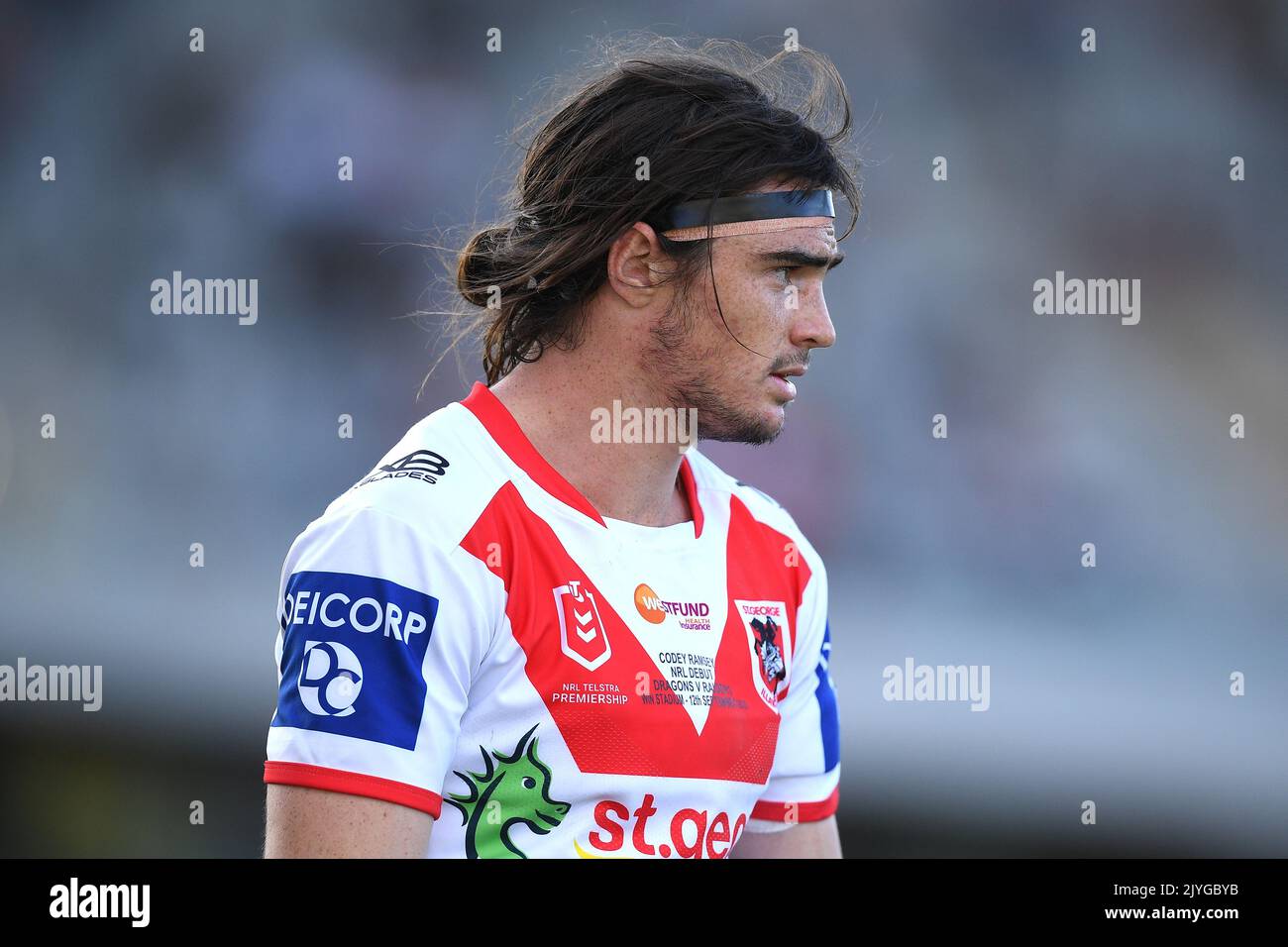 Cody Ramsey of the Dragons looks on during the Round 18 NRL match ...