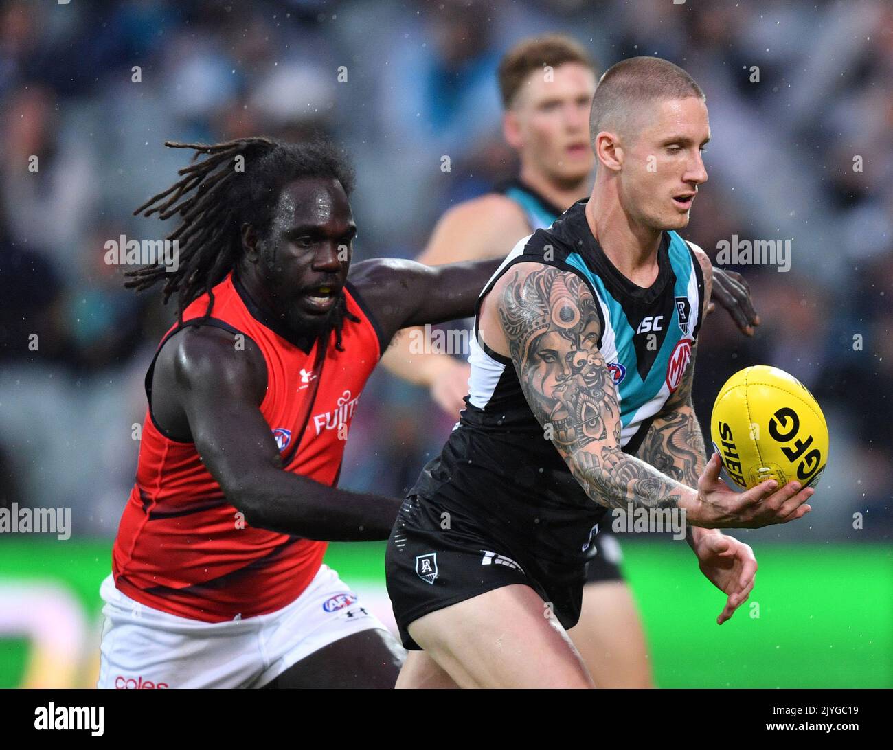 Anthony McDonald- Tipunggwuti of the Bombers and Hamish Hartlett of the ...