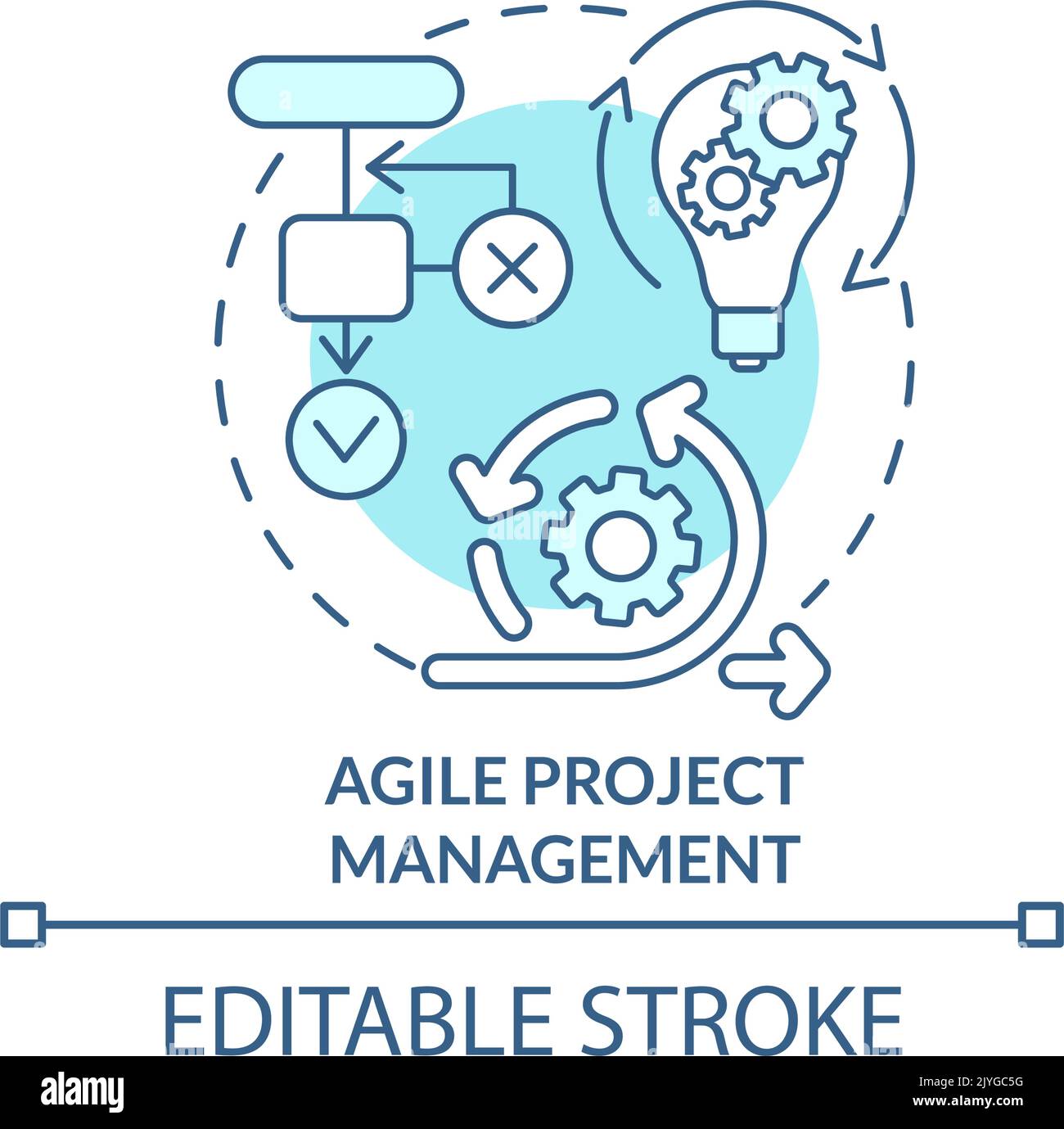 Agile project management turquoise concept icon Stock Vector Image ...